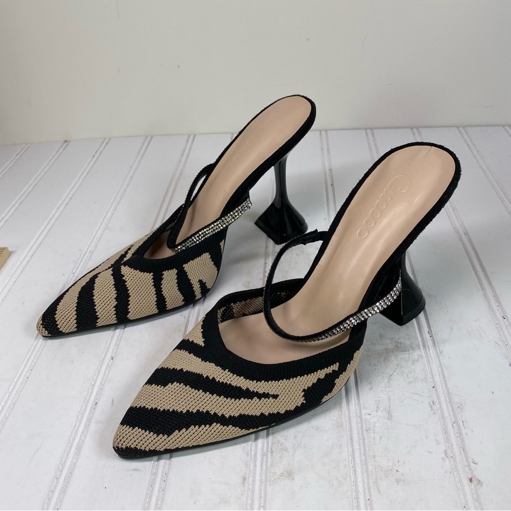 Cuccoo Baddie Collection Rhinestone Decor Zebra Strip… - Gem
